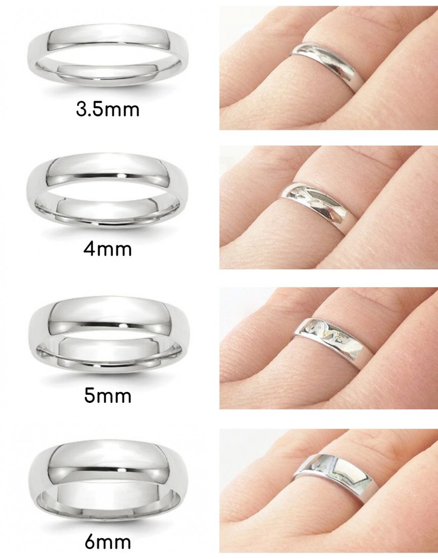 Concave Shape 6mm Medium Weight Silver Wedding Ring For Men Finger Size N